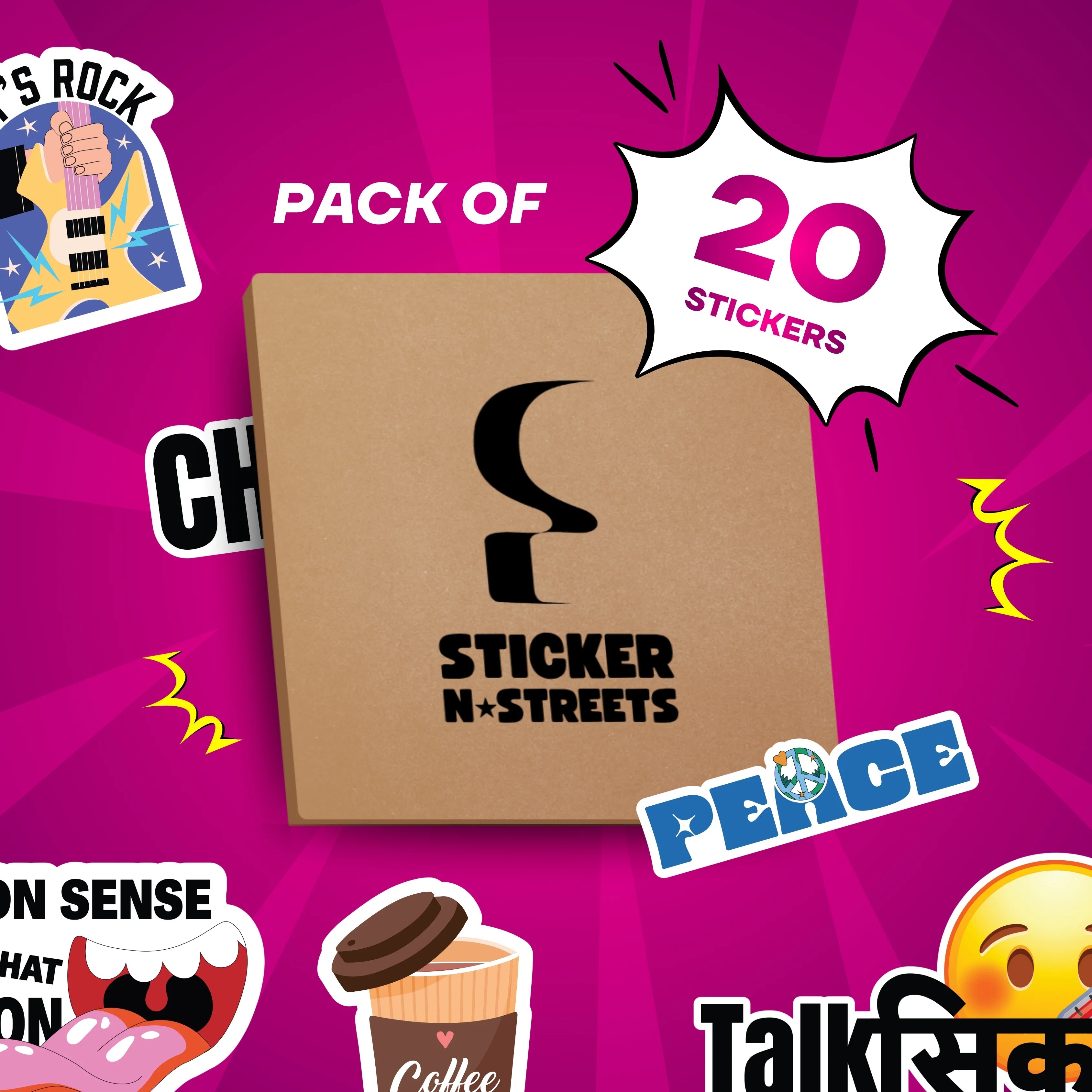CHOAS & CHARM PACK OF 20 – StickerNStreets