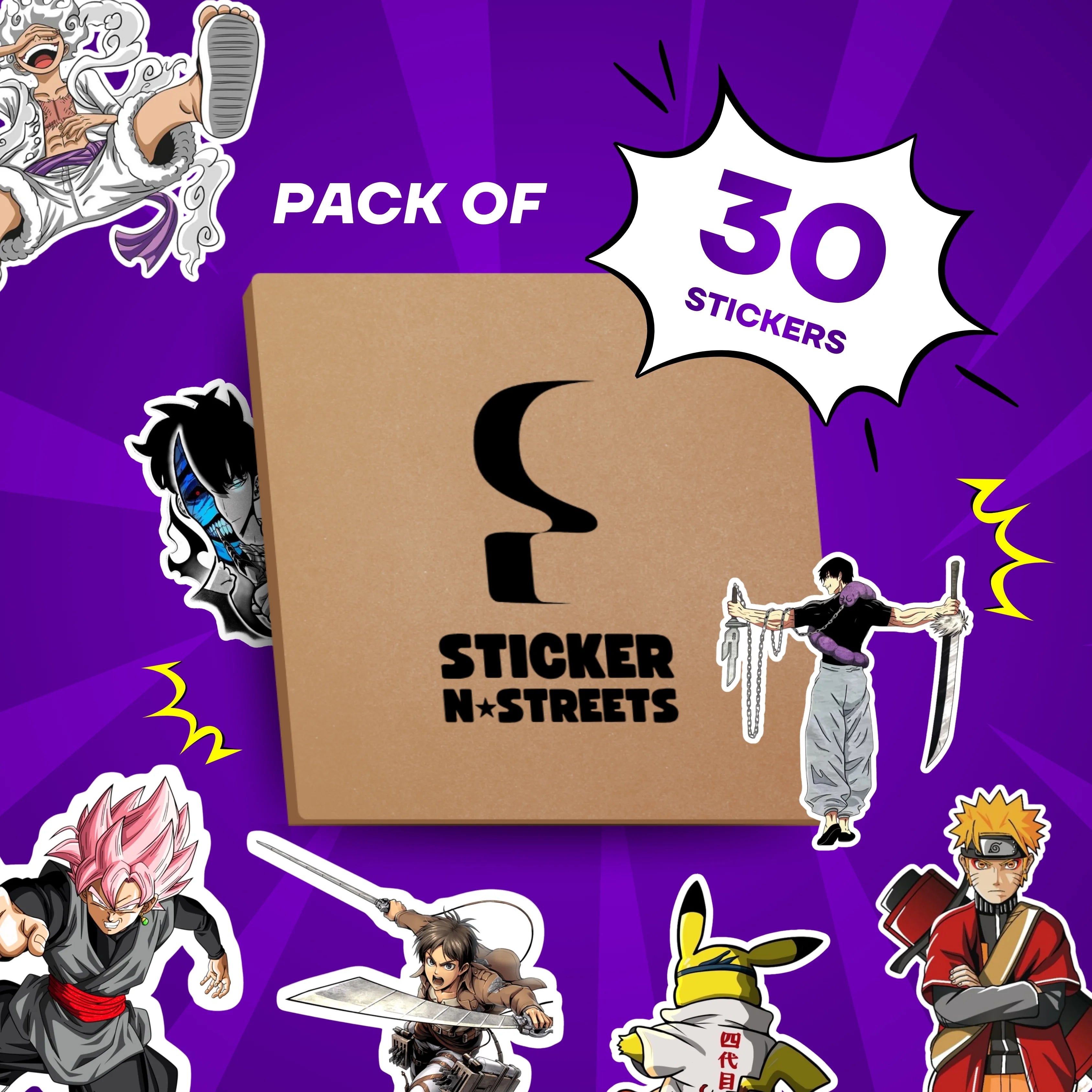 ANIME STICKERS PACK OF 30 – StickerNStreets