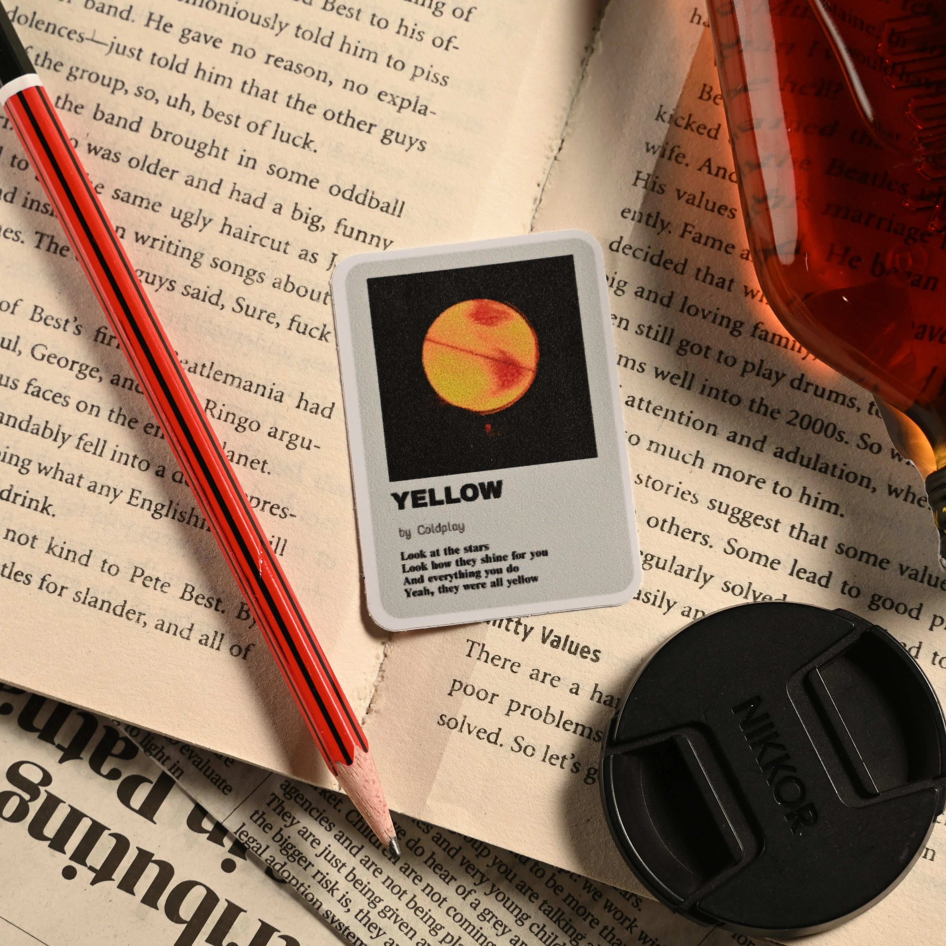 Buy Yellow- Coldplay Pop Culture Sticker Online – StickerNStreets